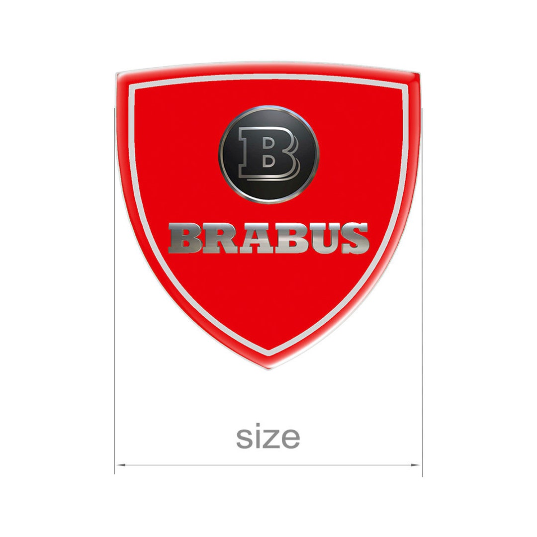 Brabus Red Shield All Sizes Domed Emblem Silicone Sticker Car Interior ...