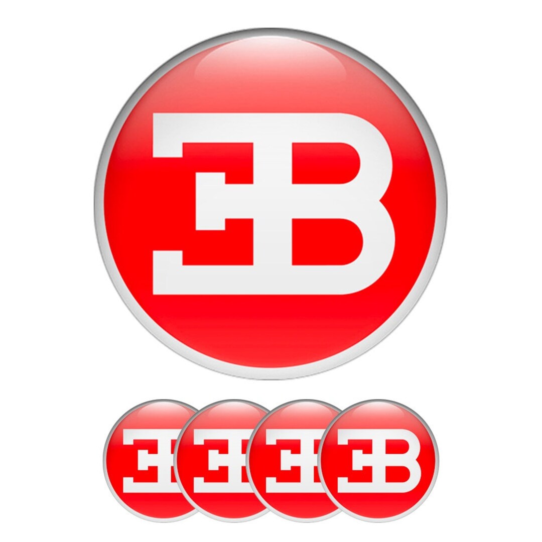 Bugatti Emblem Set of 4 X All Sizes Domed Silicone Stickers 3D Print ...