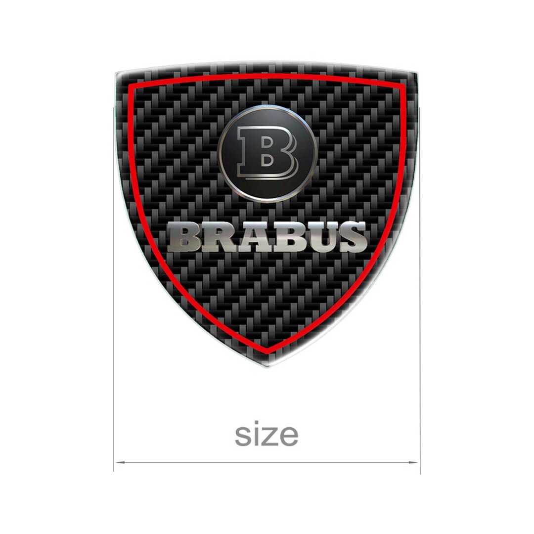 Brabus Black Carbone Shield All Sizes Domed Emblem Silicone Sticker Car ...
