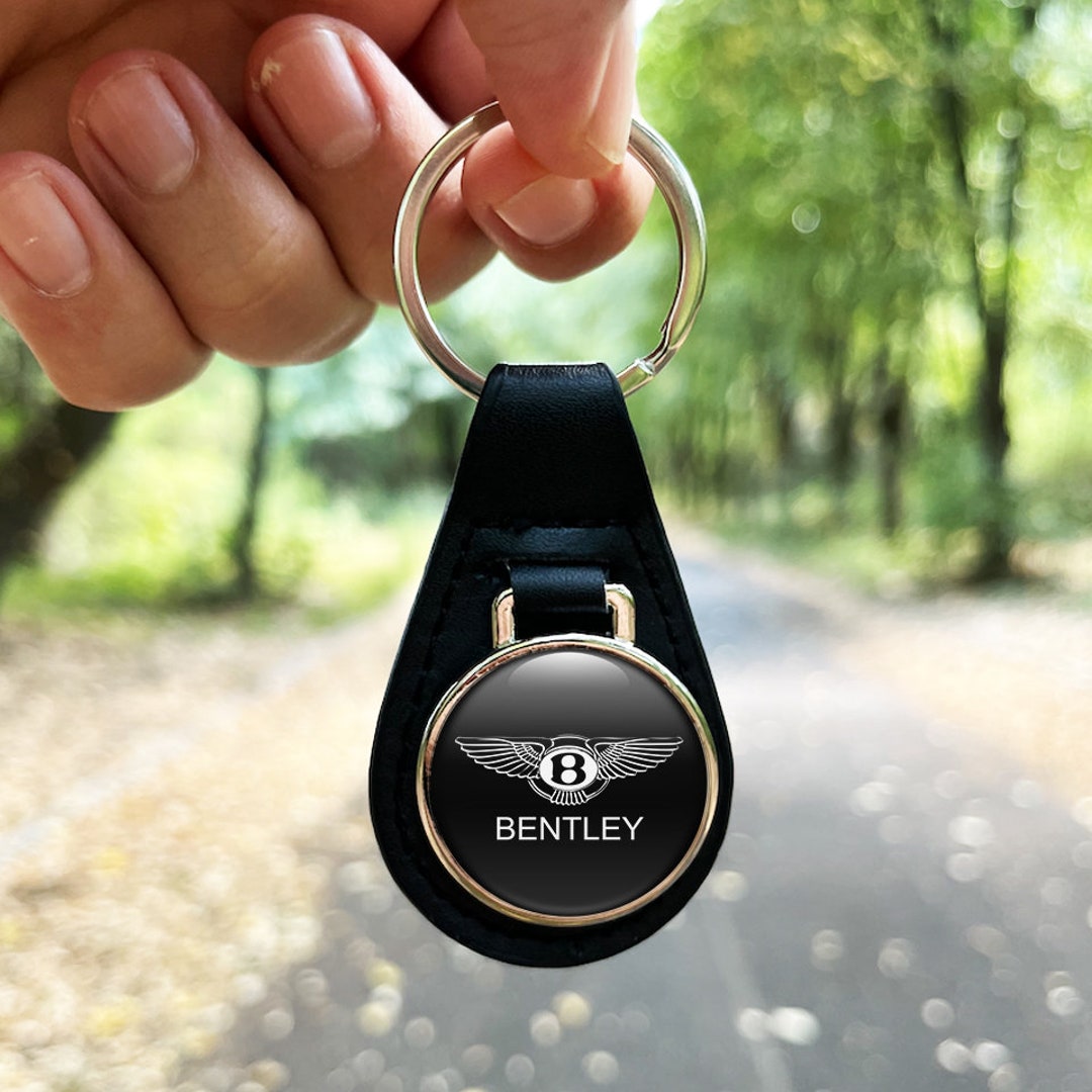 Handmade Epoxy Resin Logo Bentley Leather Keychain Gift Keyring for Her ...