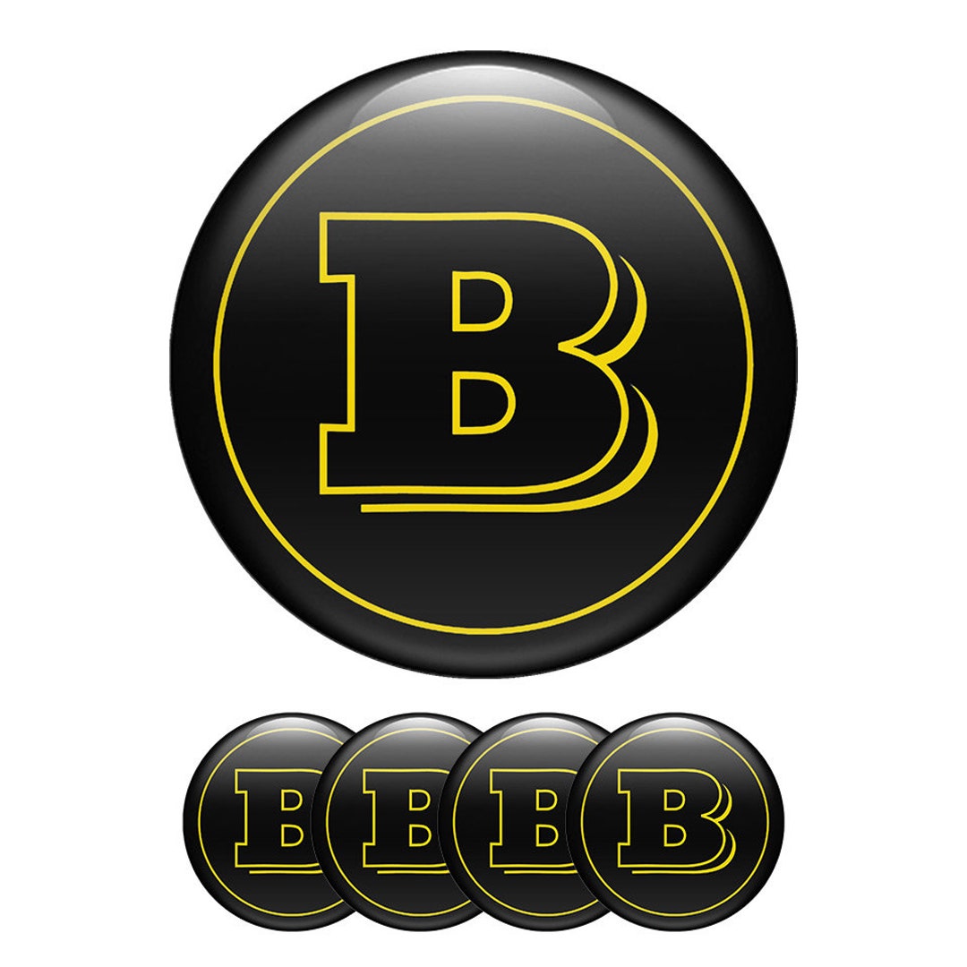 Brabus Black Emblem Set of 4 X All Sizes Domed Silicone Stickers 3D ...
