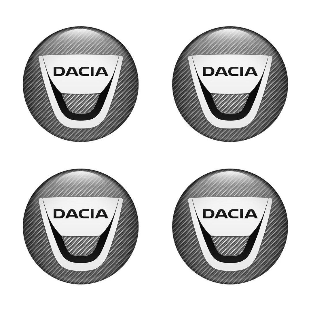 Dacia Carbone Emblem Set of 4 X All Sizes Domed Silicone Stickers 3D ...