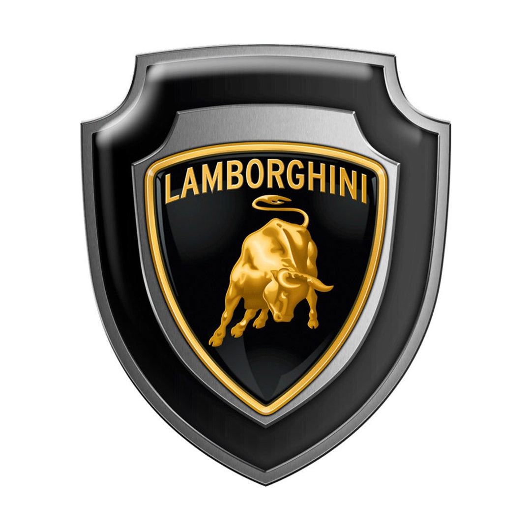 Lamborghini Shield All Sizes Domed Emblem Silicone Sticker Car Interior ...