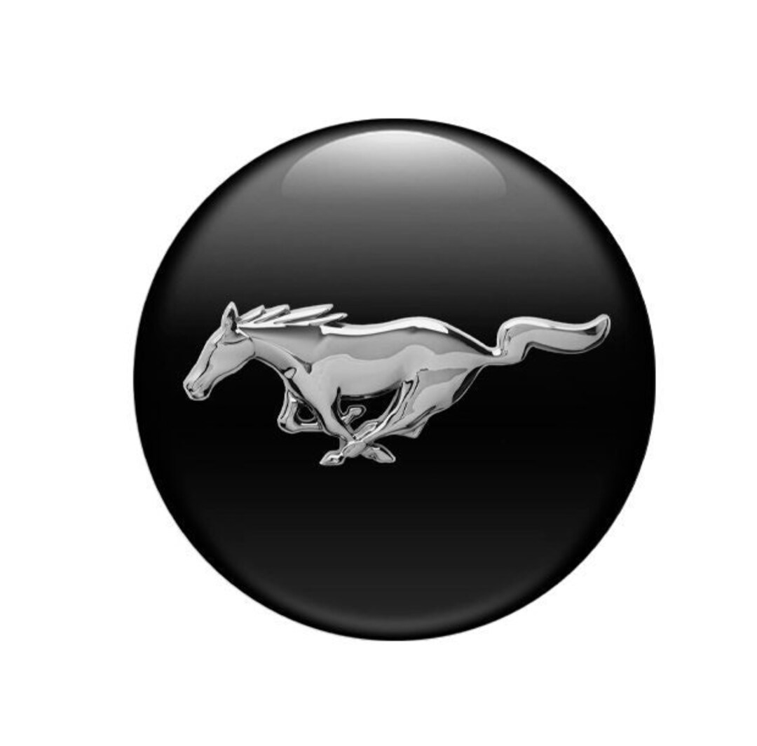 Mustang Round All Sizes Domed Emblem Silicone Sticker Car Interior ...
