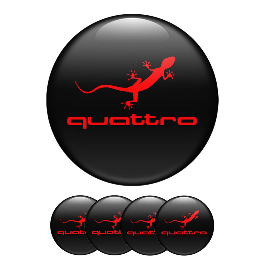 Audi Quattro Emblem Set of 4 X All Sizes Domed Silicone Stickers 3D ...