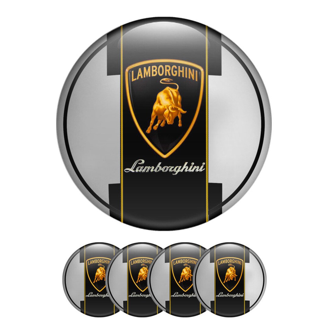 Lamborghini Epoxy Emblem Set of 4 X All Sizes Domed Silicone Stickers ...