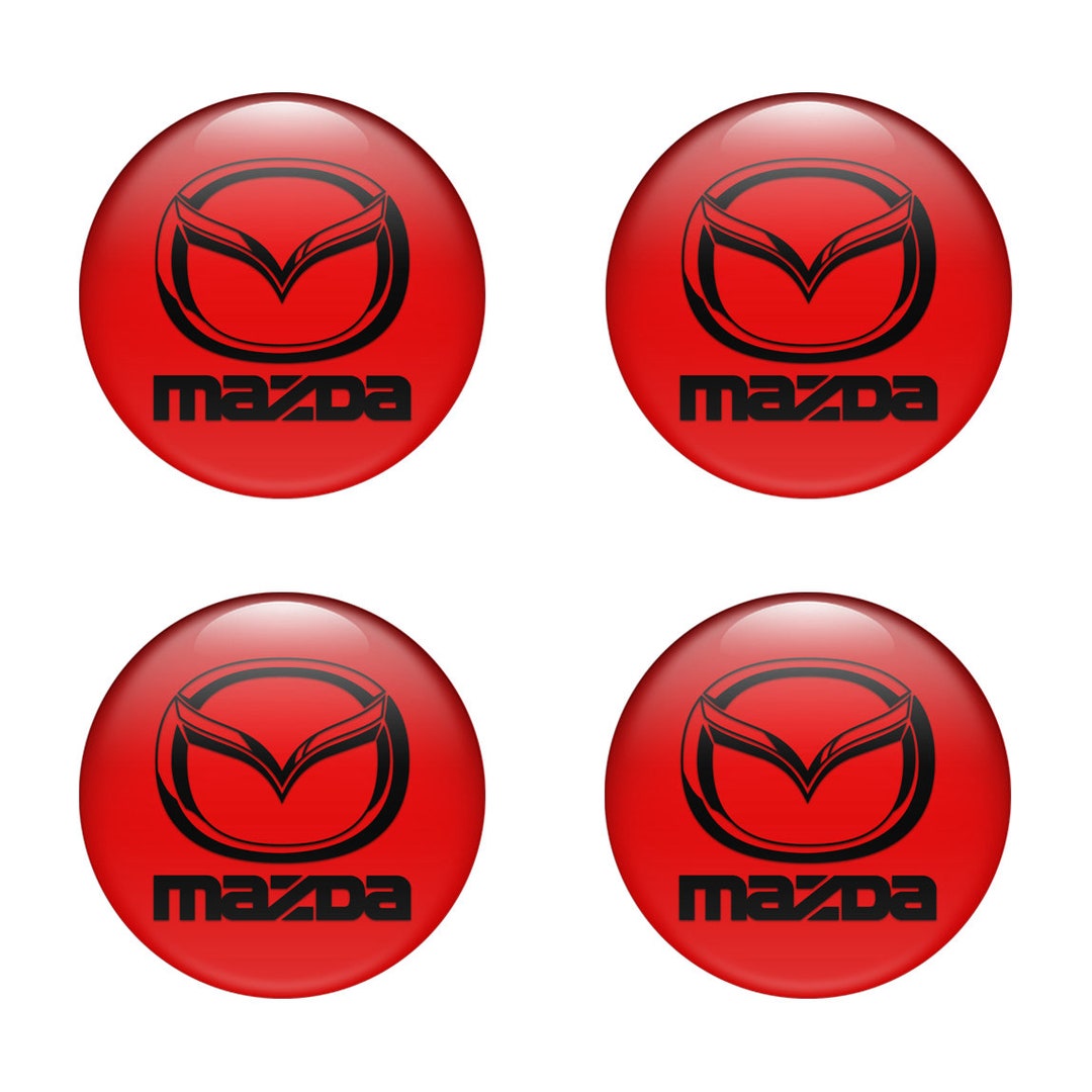 Mazda Emblem Set of 4 X All Sizes Domed Silicone Stickers 3D Print Logo ...