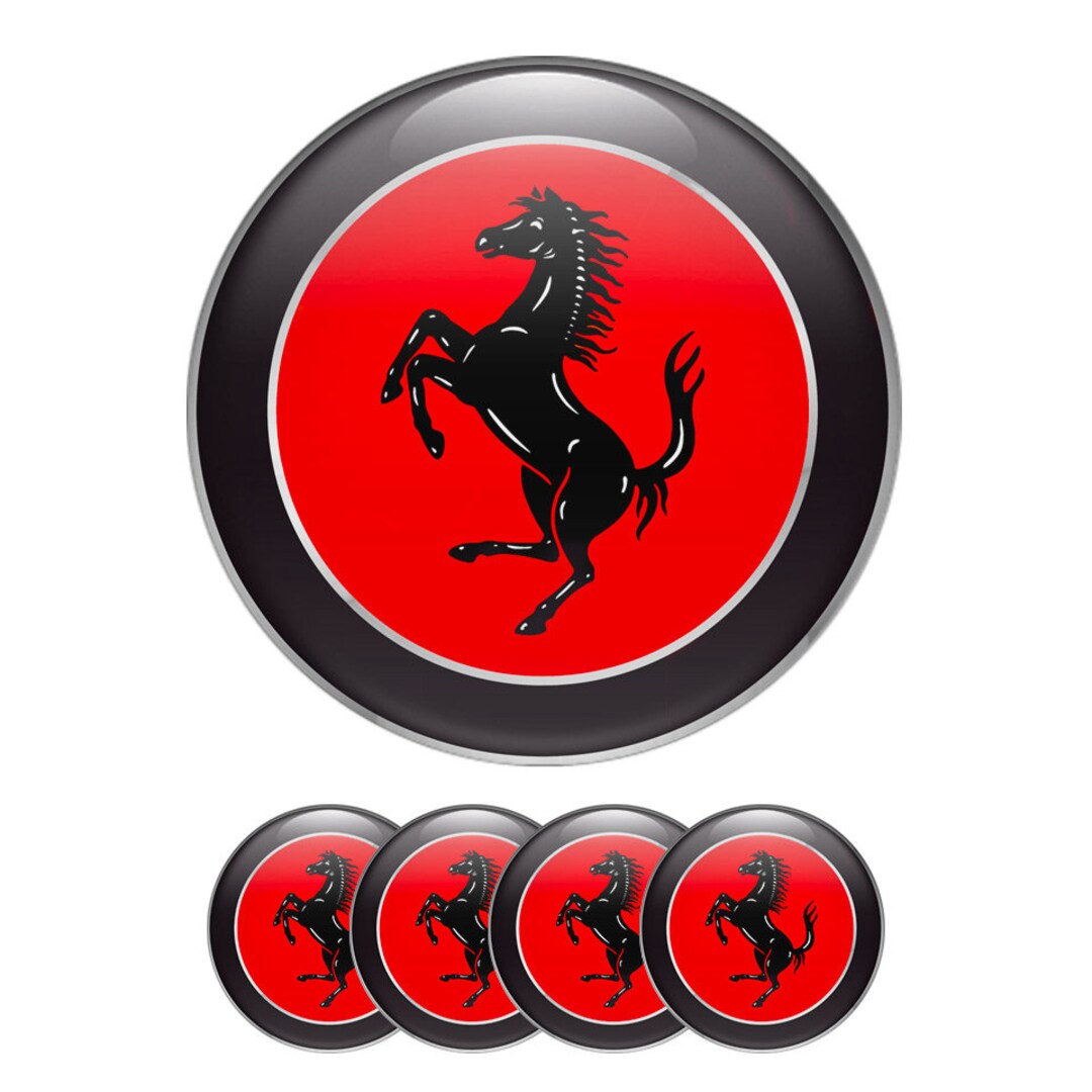 Ferrari Emblem Set of 4 X All Sizes Domed Silicone Stickers 3D Print ...