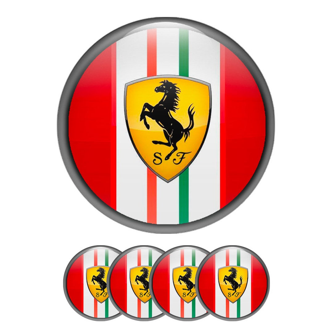 Ferrari Emblem Set of 4 X All Sizes Domed Silicone Stickers 3D Print ...