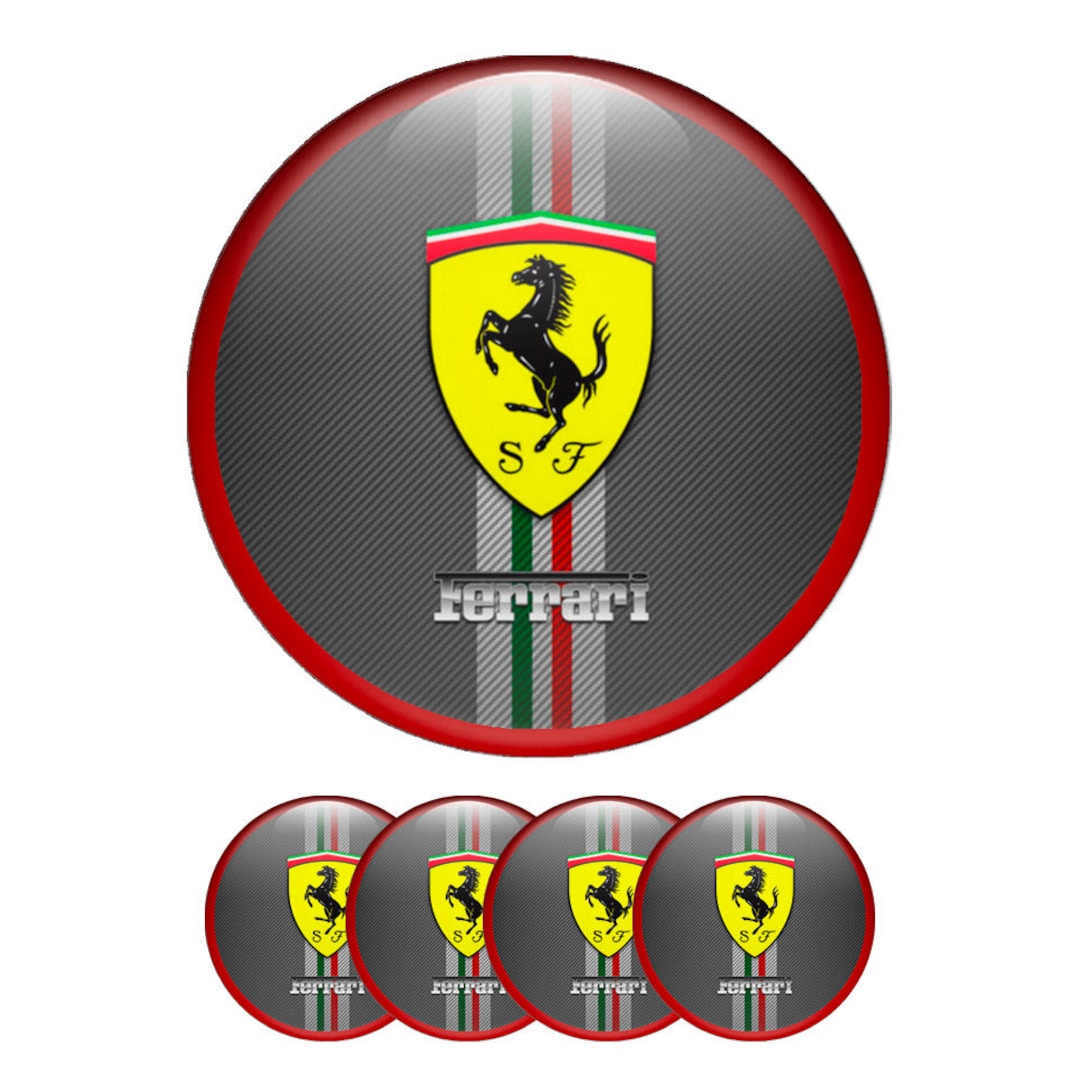 Ferrari Emblem Set of 4 X All Sizes Domed Silicone Stickers 3D Print ...