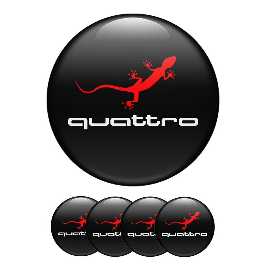 Audi Quattro Emblem Set of 4 X All Sizes Domed Silicone Stickers 3D ...