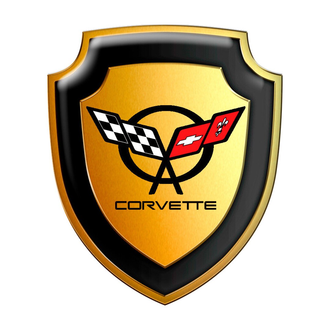 Chevrolet Corvette Gold Shield All Sizes Domed Emblem Silicone - Etsy