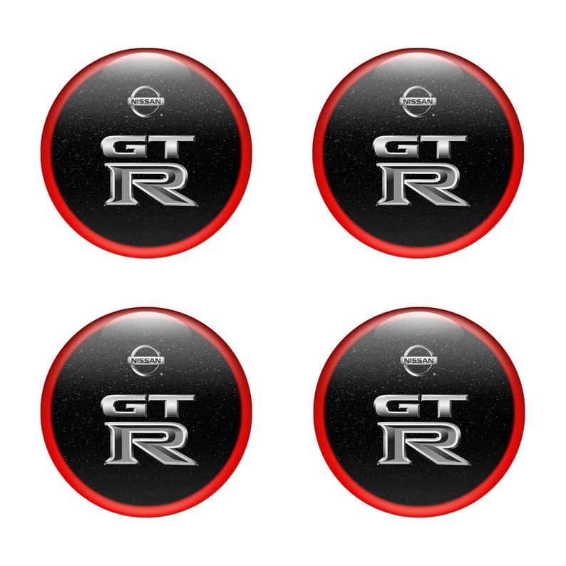 Nissan GTR Emblem Set of 4 X All Sizes Domed Silicone Stickers 3D Print ...