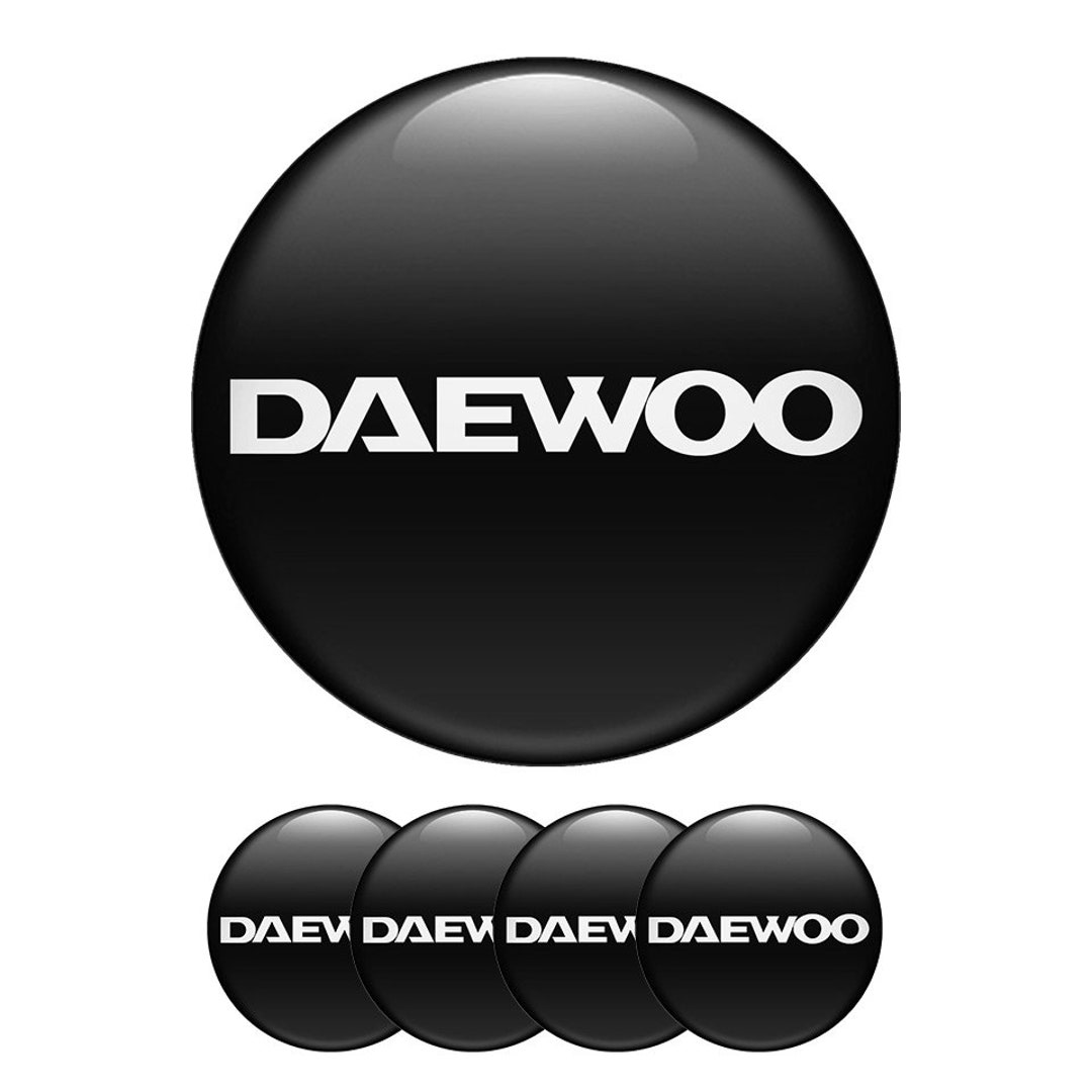 Daewoo Black Emblem Set of 4 X All Sizes Domed Silicone Stickers 3D ...