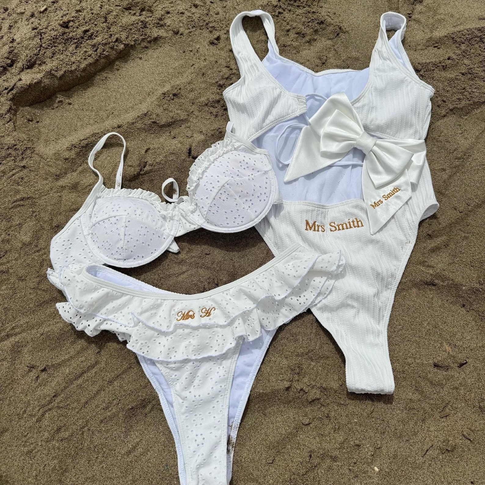 Personalized Bridal Swimsuit - Embroidered Honeymoon Swimwear - Etsy