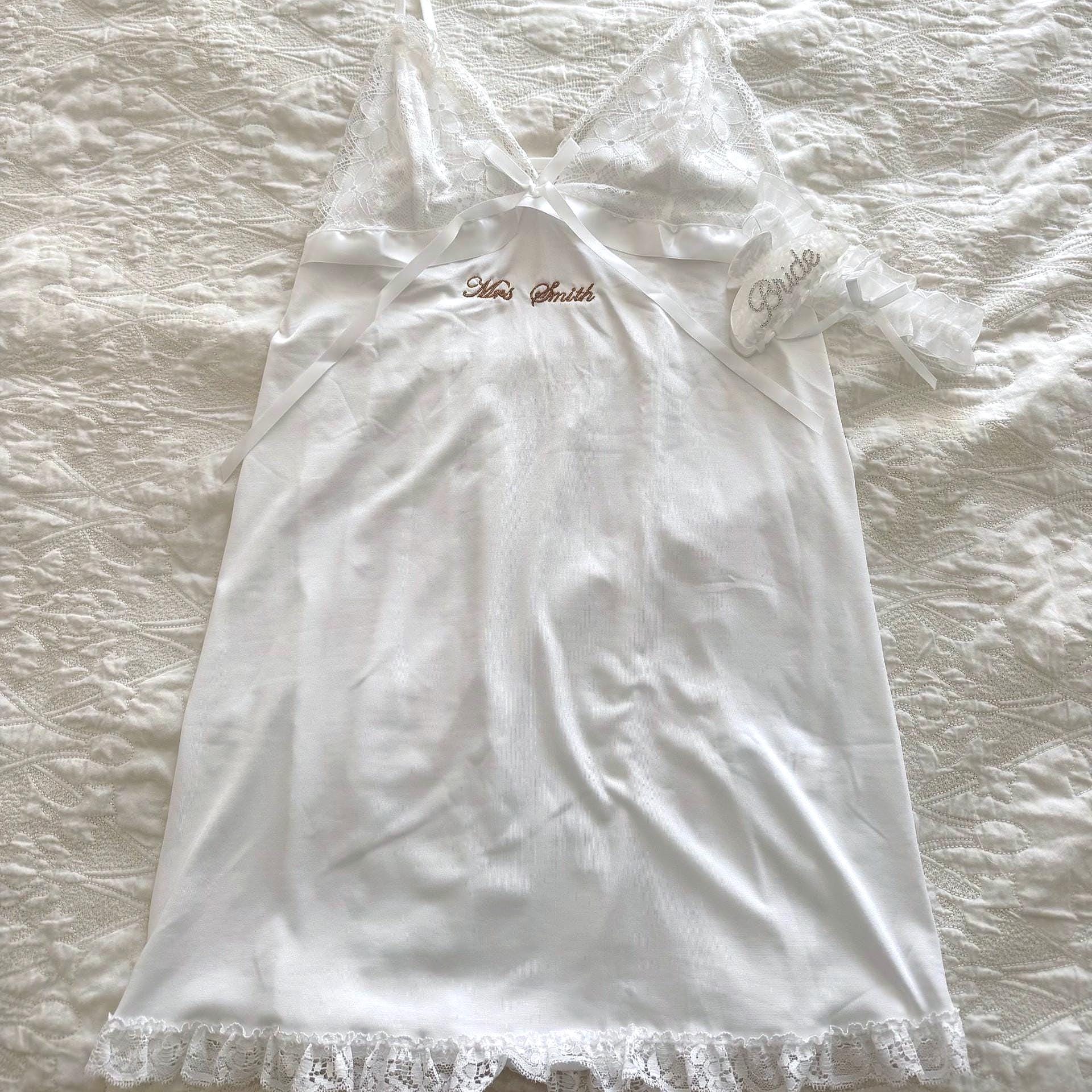 Personalized Bridal Nightie – Embroidered Wedding Nightwear, Honeymoon ...
