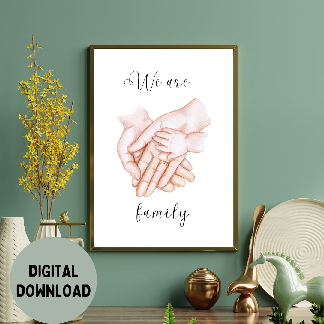Family Hands Home Illustration, Family of 3, Parents With Toddler ...
