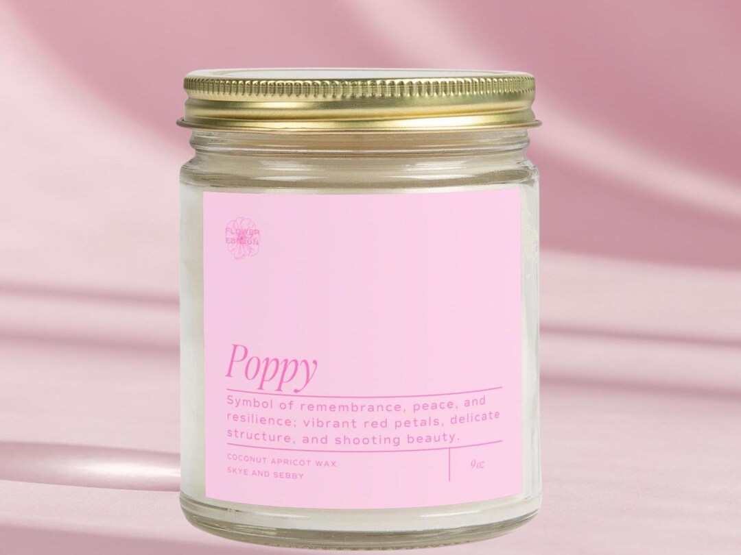 Poppy Candle, Poppy Flower, Floral Candles, Valentines Day Gift ...