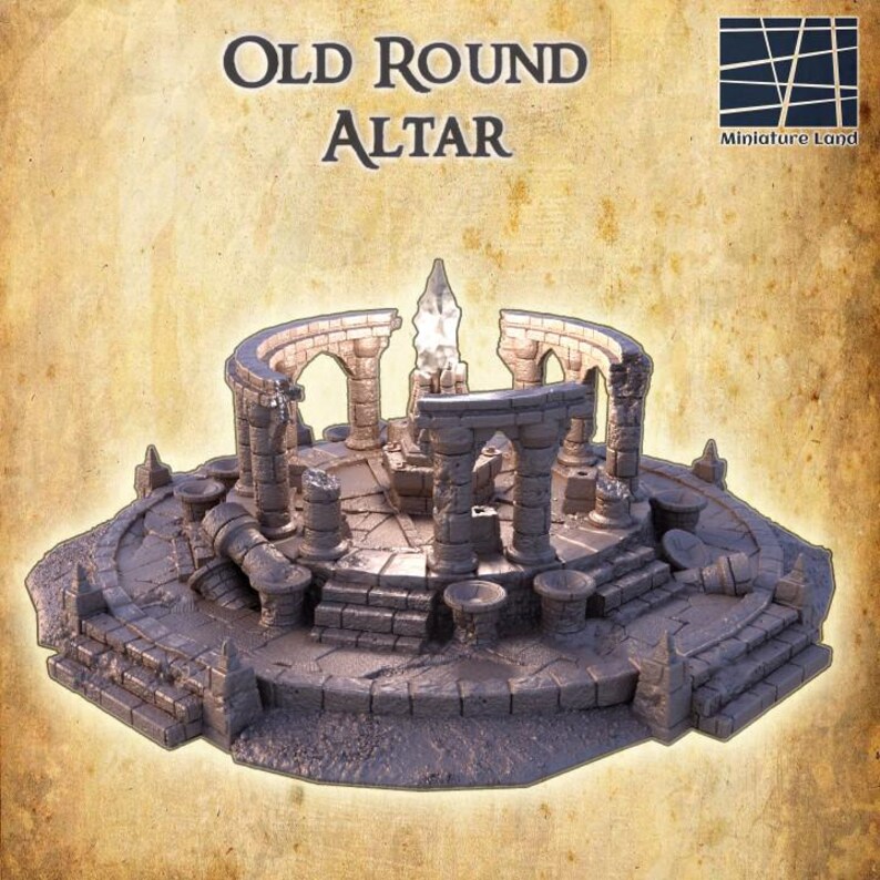 Old Round Altar | Aussie 3D Printed Miniatures and Terrain - Etsy