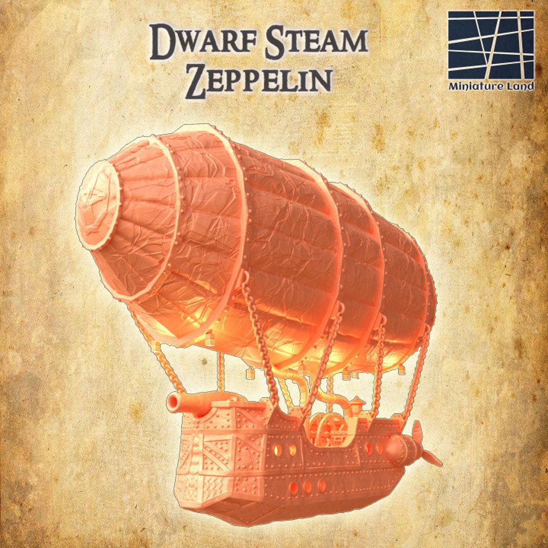 Huge Dwarf Zeppelin, Miniature Land | Dungeons and Dragons | Pathfinder ...