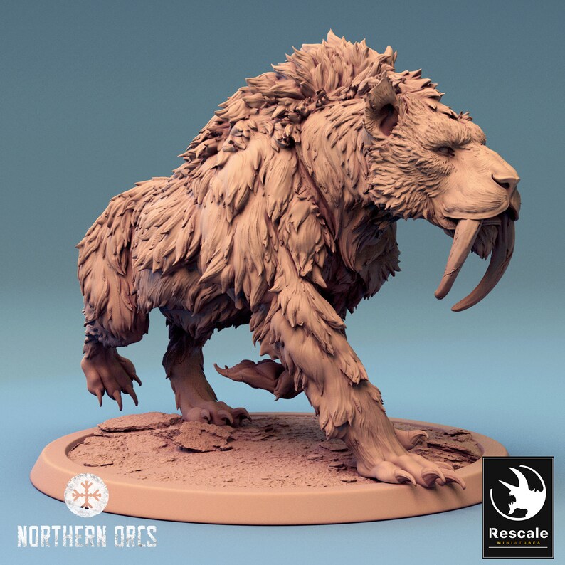 Wild Sabertooth Tigers | Aussie 3D Printed Miniatures and Terrain - Etsy