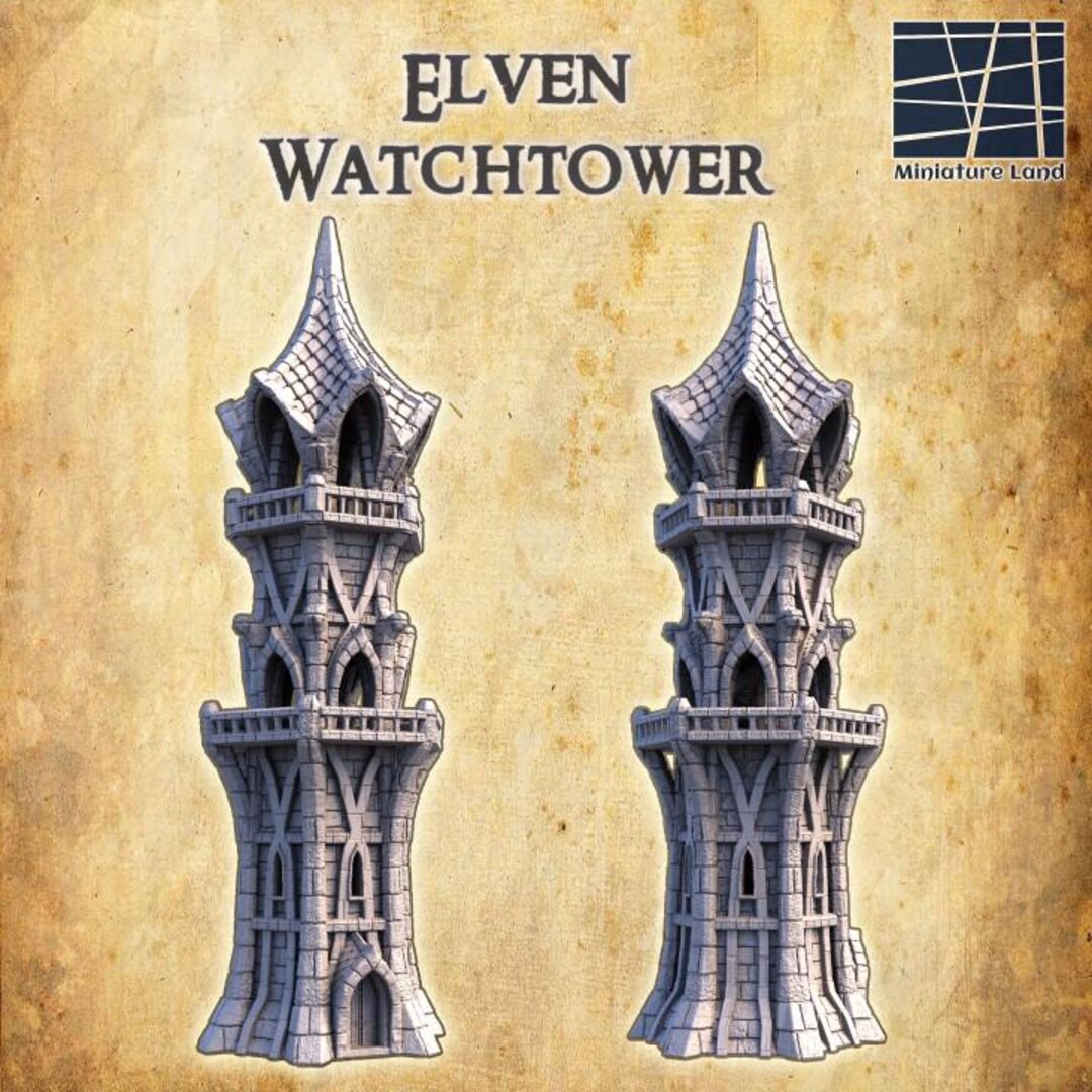 Elven Watchtower, Miniature Land | Dungeons and Dragons | Pathfinder ...