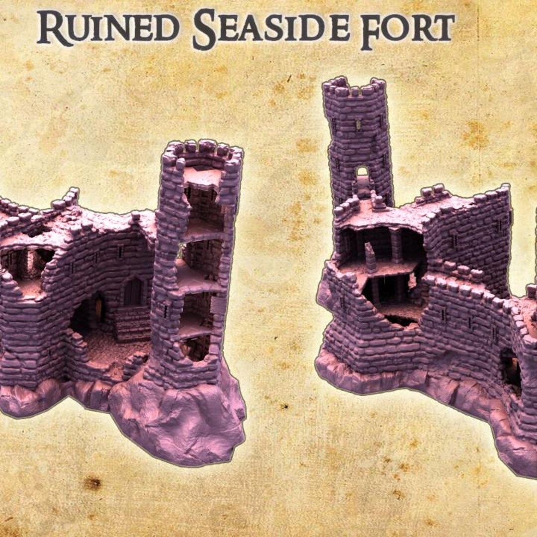 Ruined Seaside Fort, Miniature Land | Dungeons and Dragons | Pathfinder ...