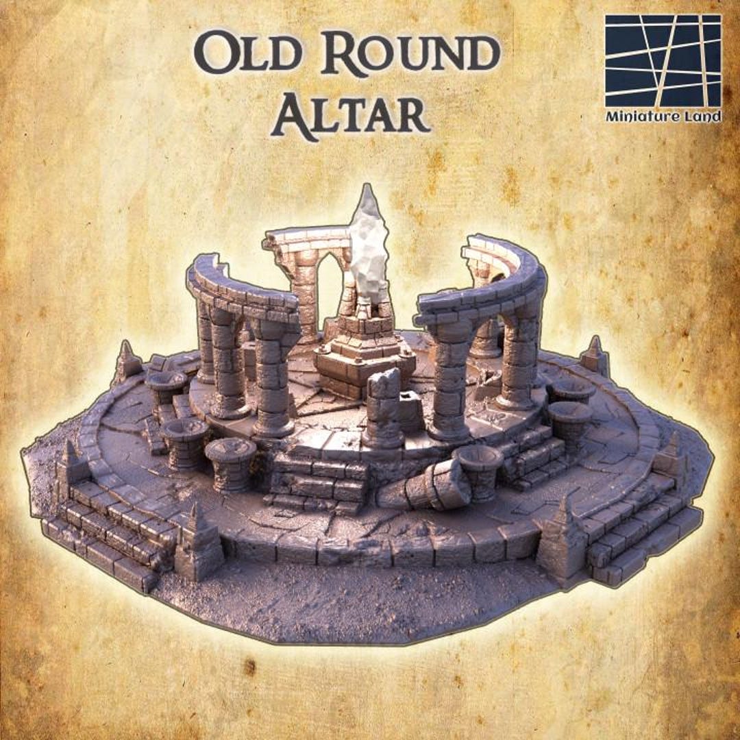 Old Round Altar, Miniature Land Dungeons and Dragons Pathfinder Table ...