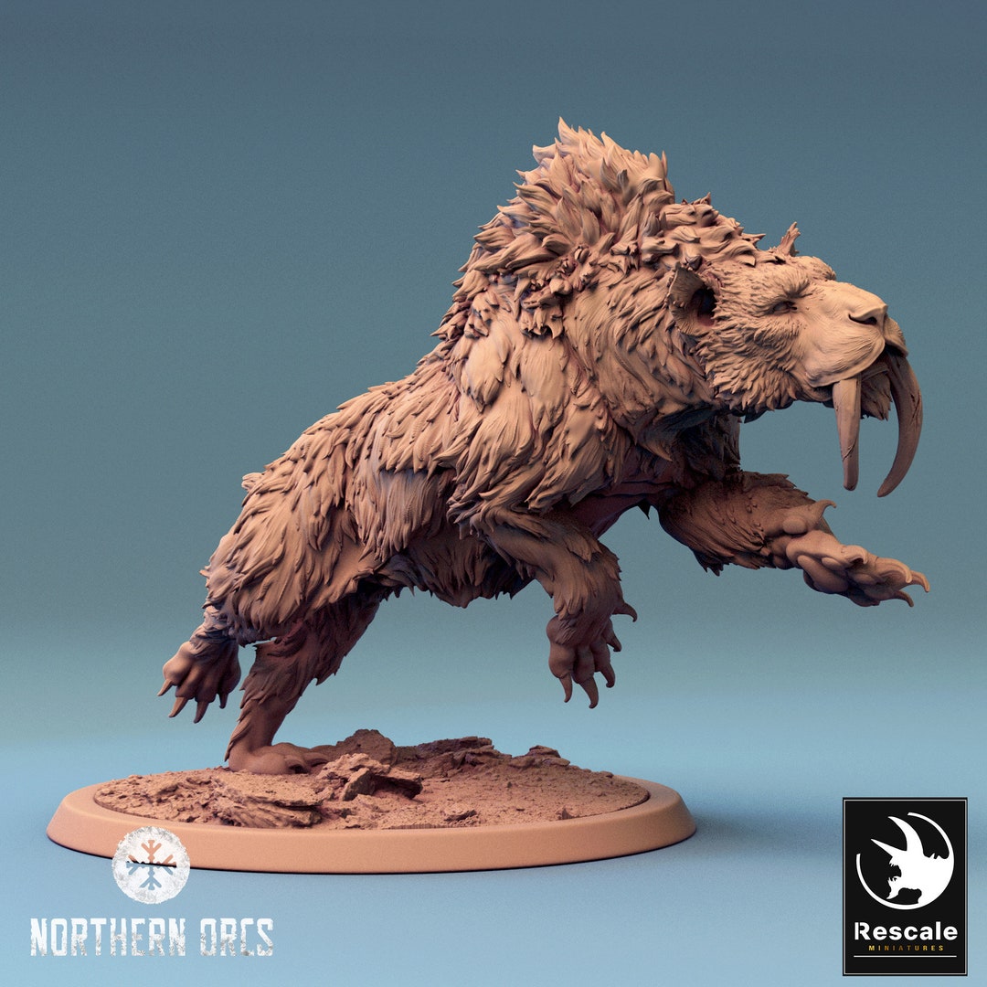 Wild Sabertooth Tigers, Rescale Miniatures | Dungeons and Dragons ...