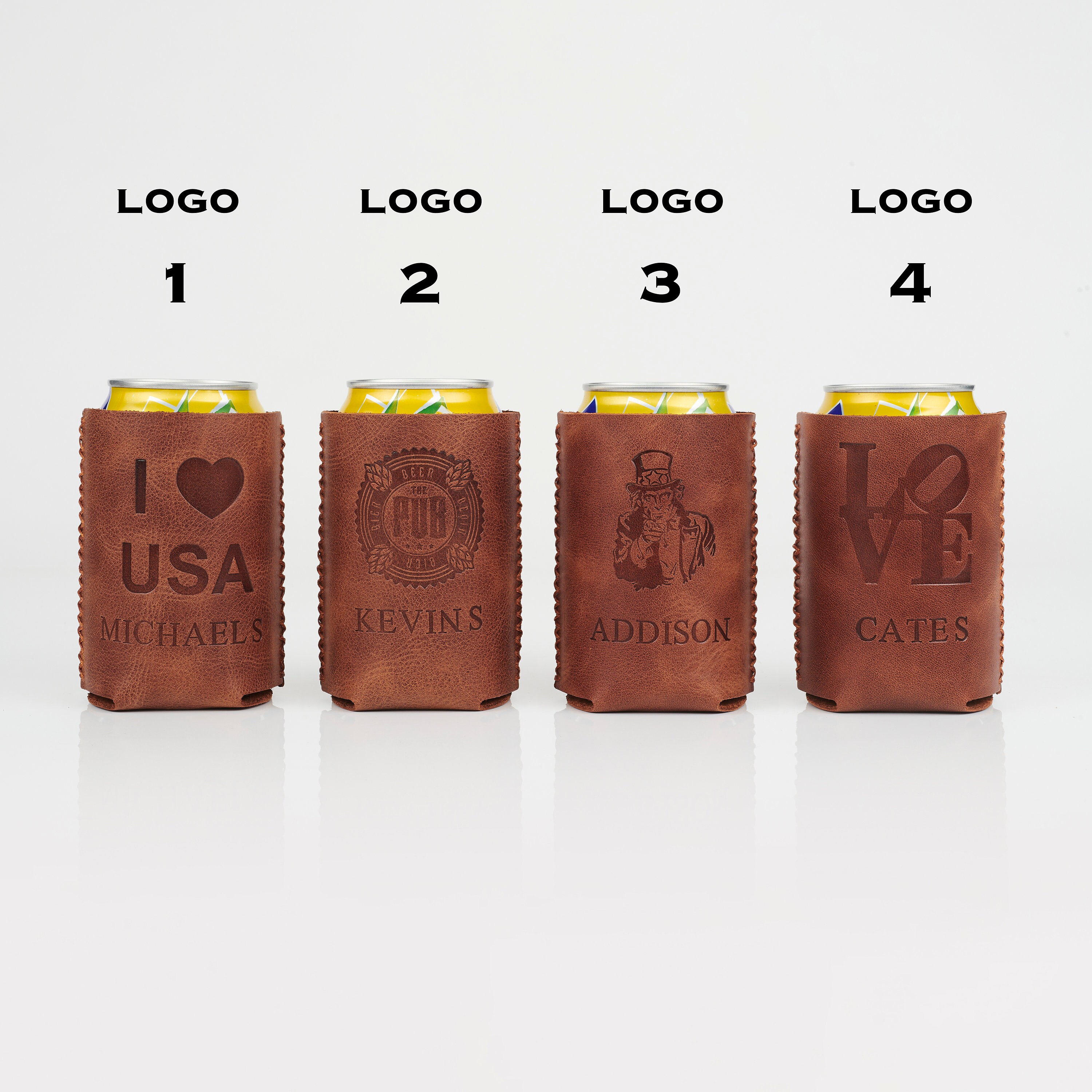 Personalized Leather Can Coolers, Groomsmen Gift, Engraved Beer Can ...