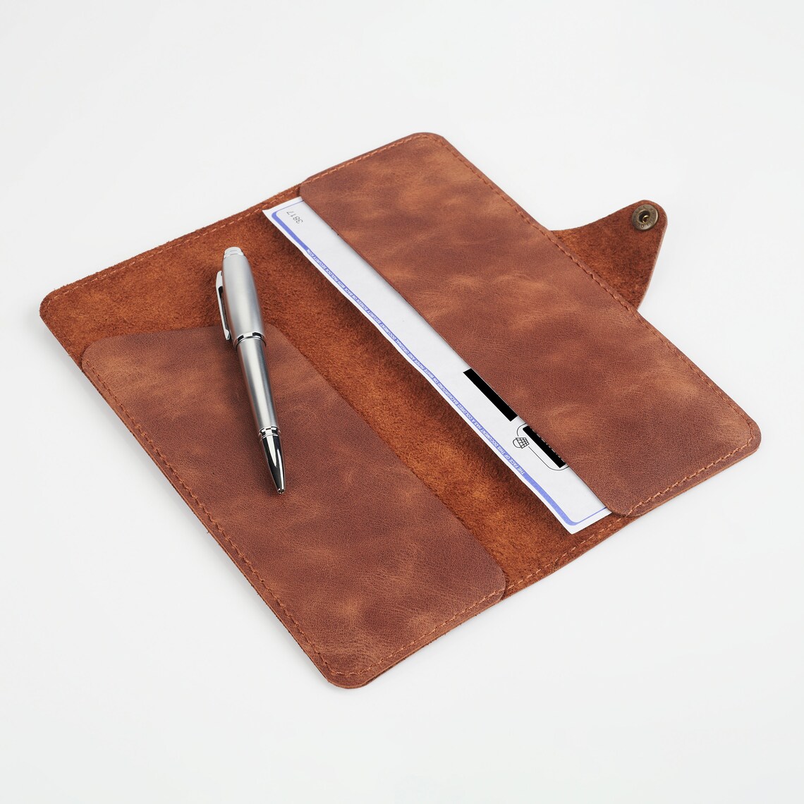 Personalized Leather Checkbook Cover, Customized Checkbook Wallet ...