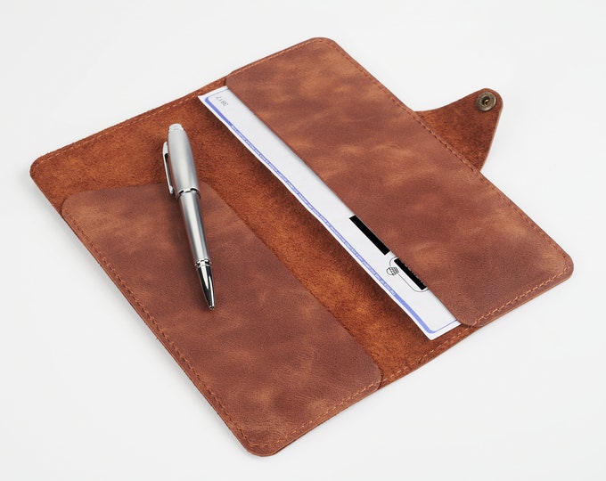 Personalized Leather Checkbook Cover, Customized Checkbook Wallet ...