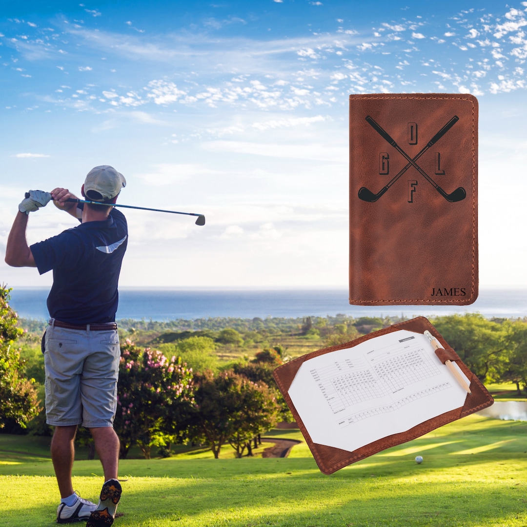 Personalized Handmade Leather Golf Scorecard Holder, Customizable ...