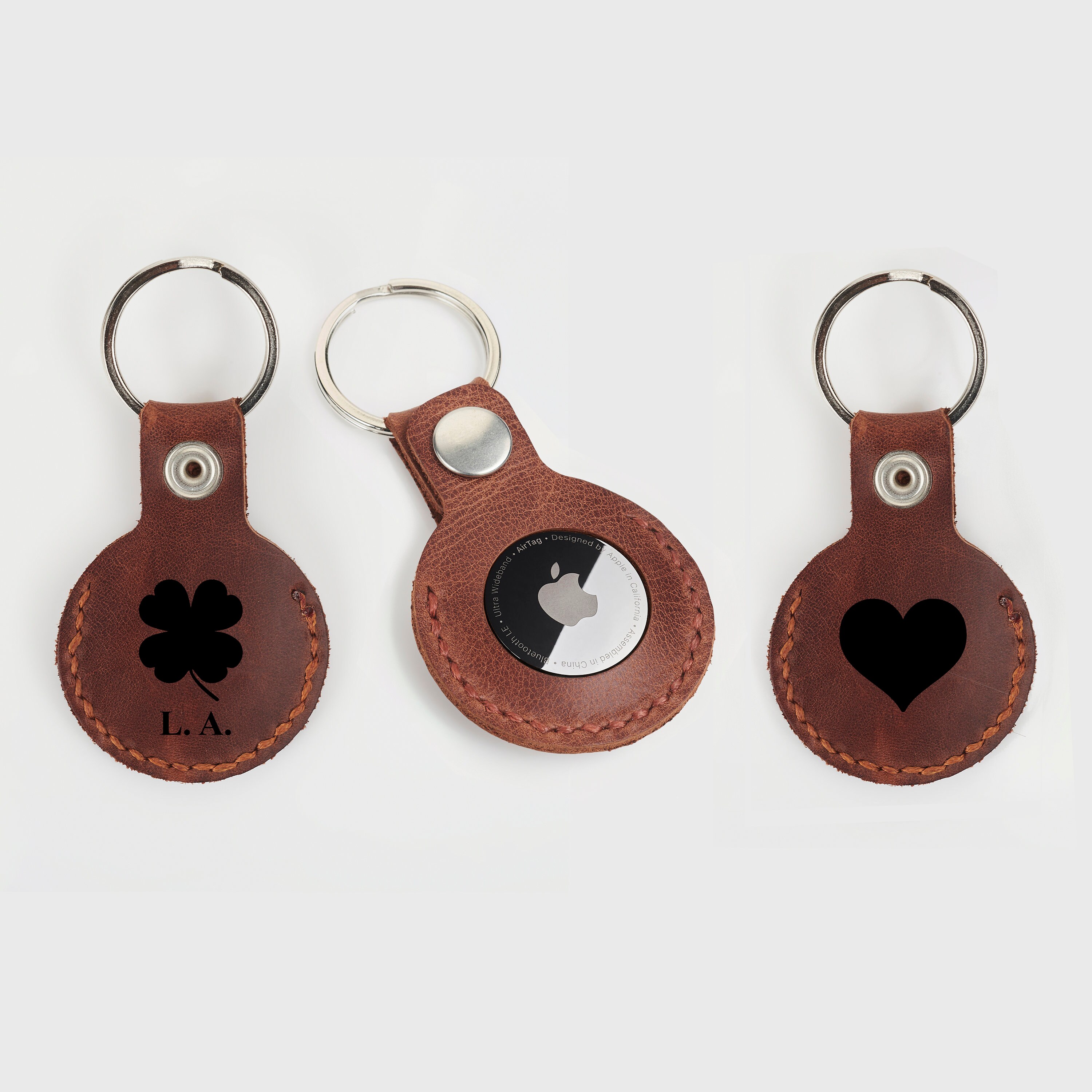 Personalized Leather AirTag Case Engraved AirTag Holder Custom AirTag ...