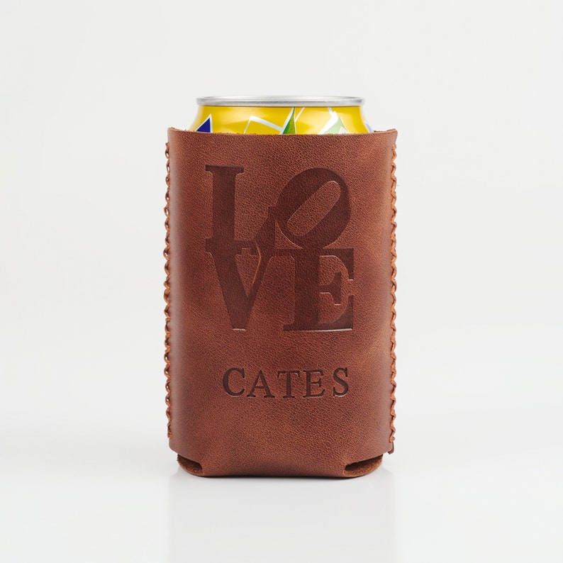 Personalized Leather Can Coolers, Groomsmen Gift, Engraved Beer Can ...
