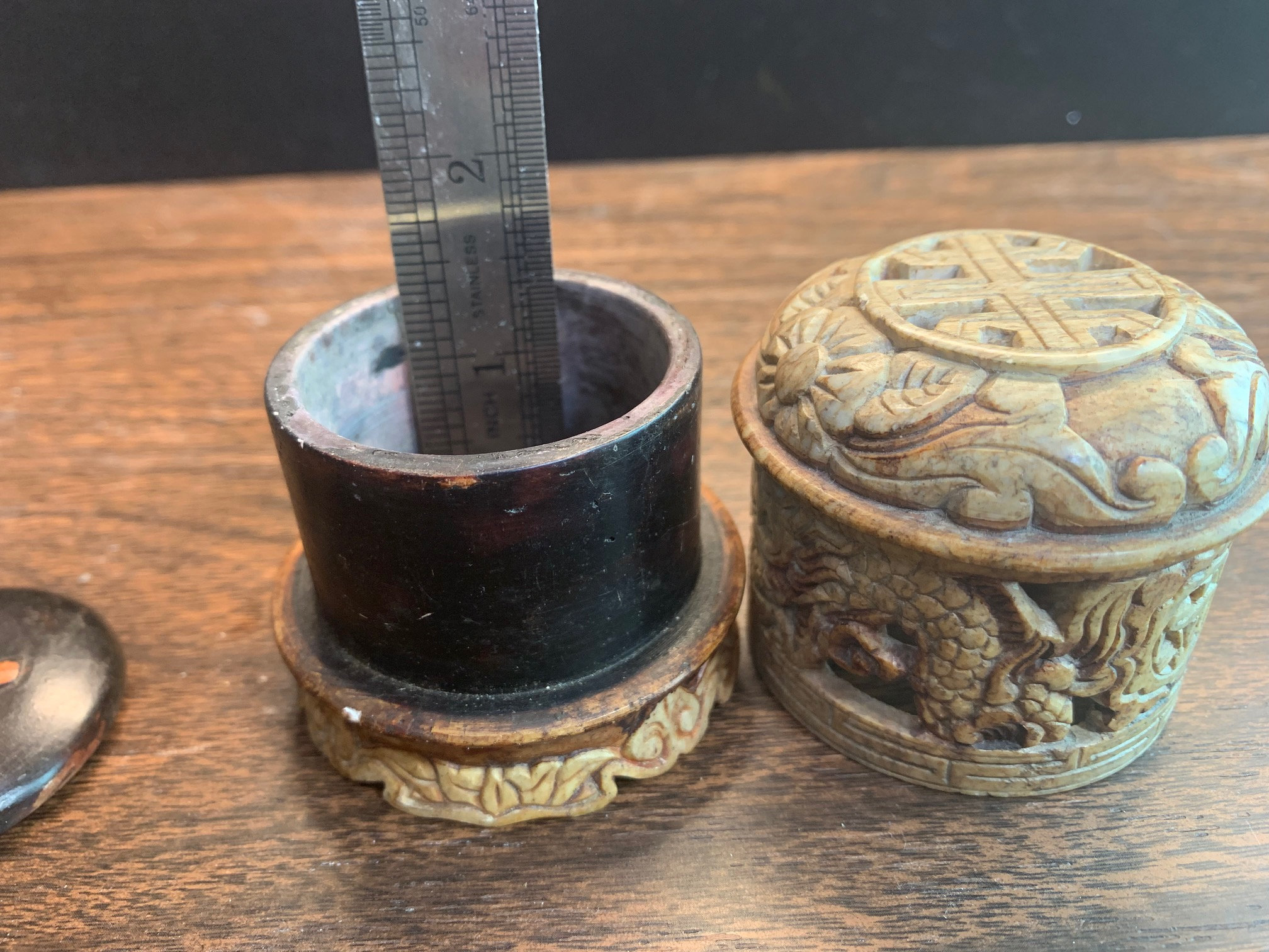 Antique Intricate Carved Soapstone Container Incense Burner - Etsy