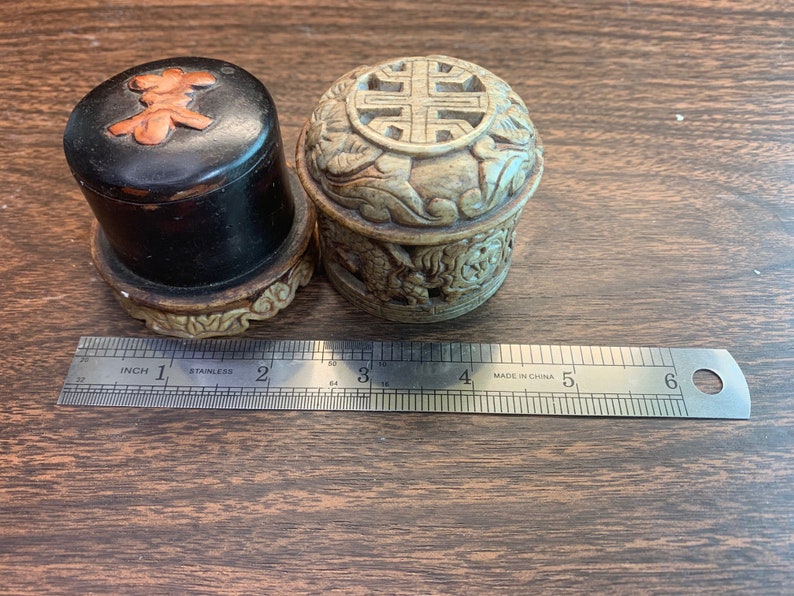 Antique Intricate Carved Soapstone Container Incense Burner - Etsy