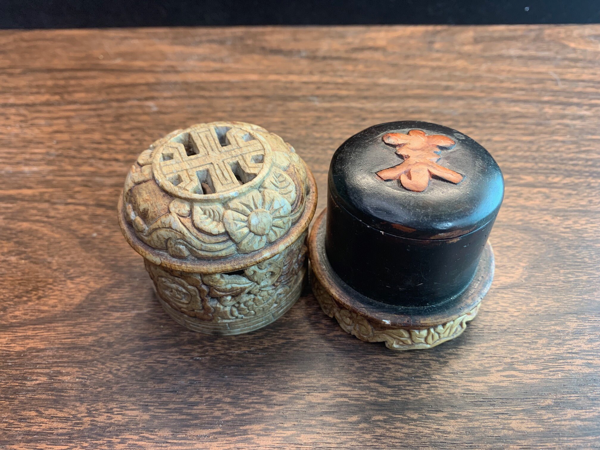 Antique Intricate Carved Soapstone Container Incense Burner - Etsy