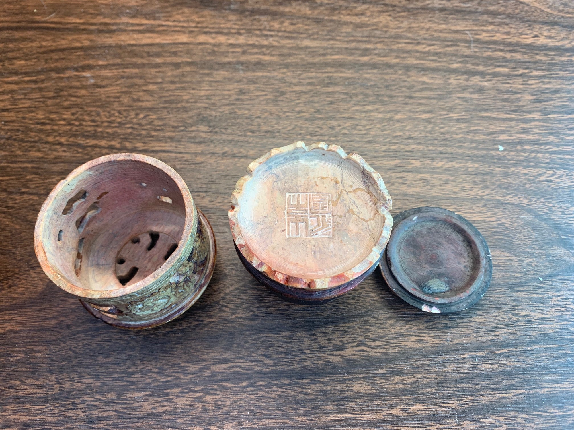 Antique Intricate Carved Soapstone Container Incense Burner - Etsy