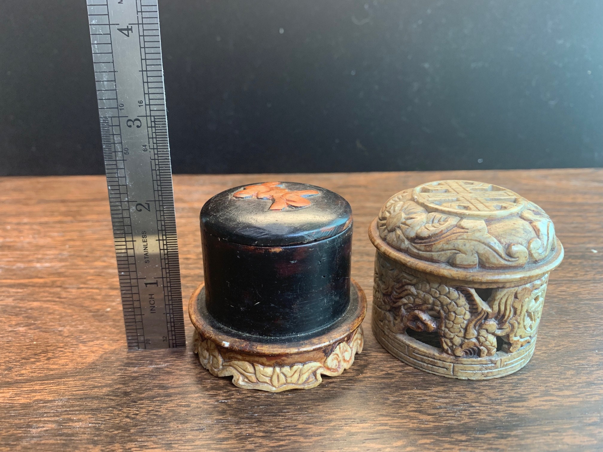 Antique Intricate Carved Soapstone Container Incense Burner - Etsy