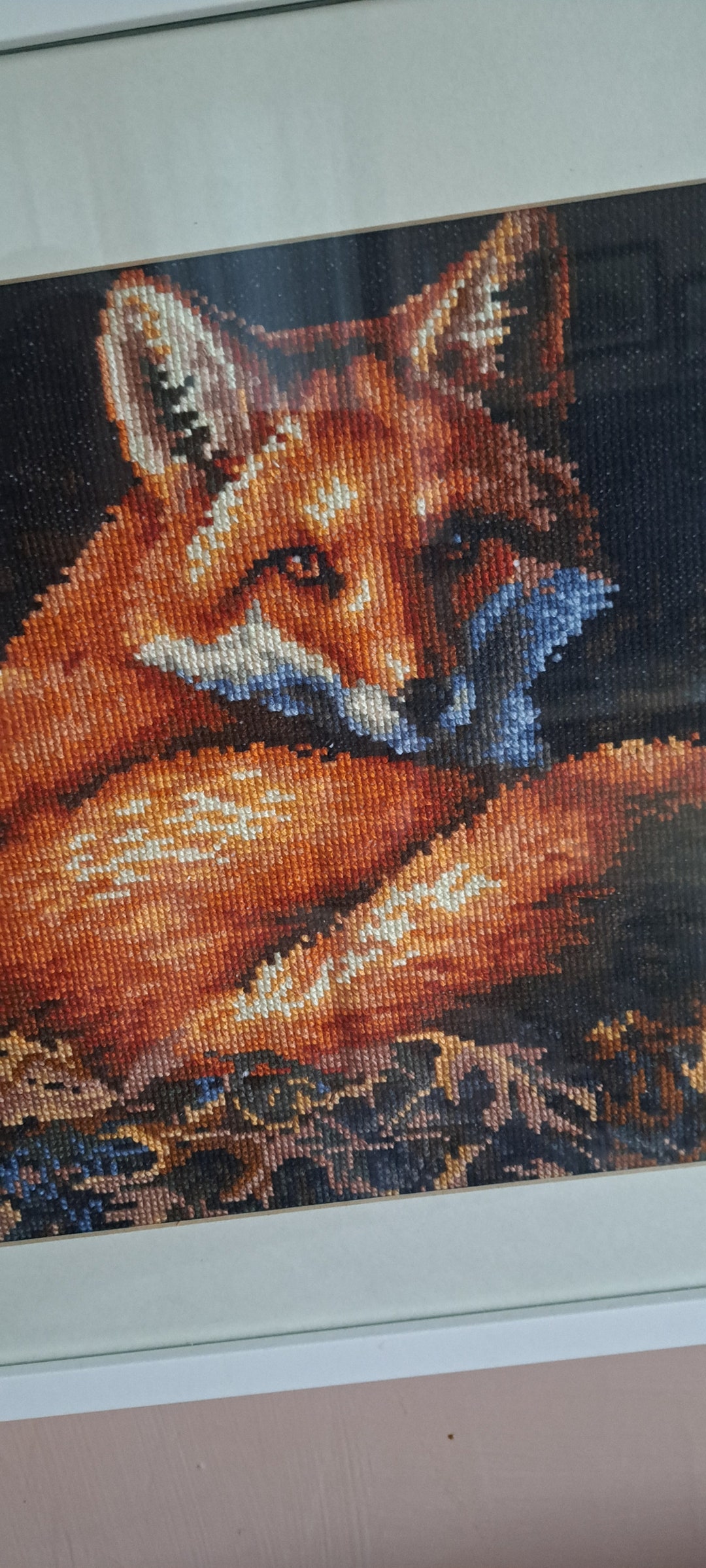 Cross Stitch Painting With Fox Frame - Etsy
