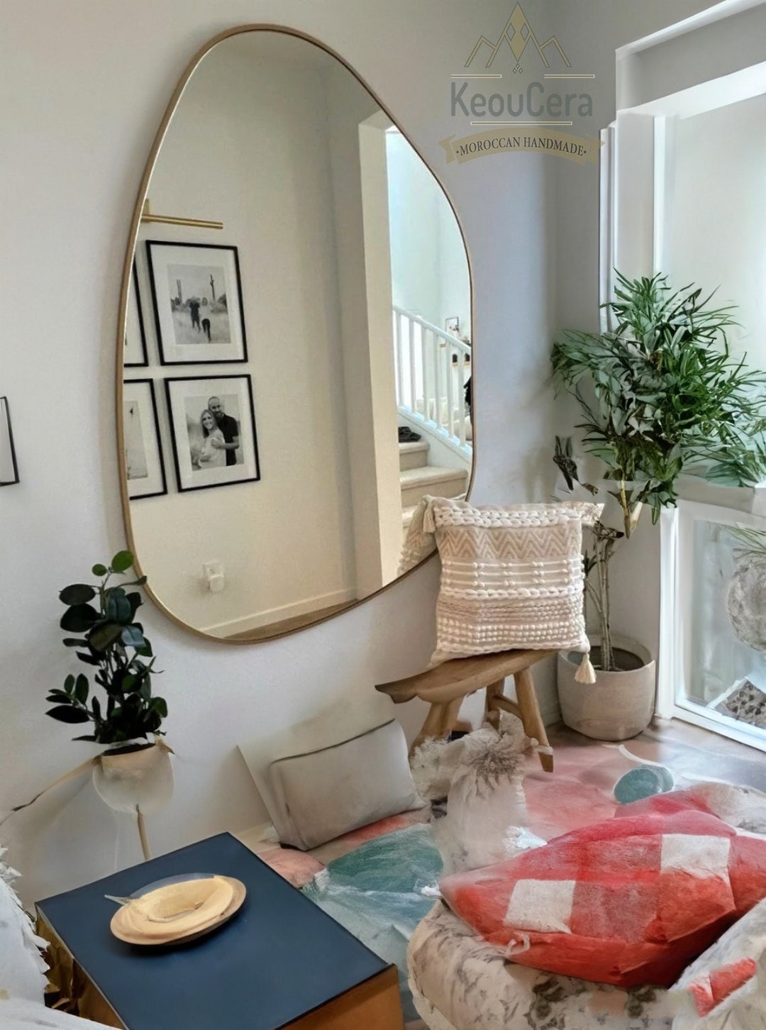 Decorative Asymmetrical Mirror, Irregular Gold Mirror, Asymmetrical ...