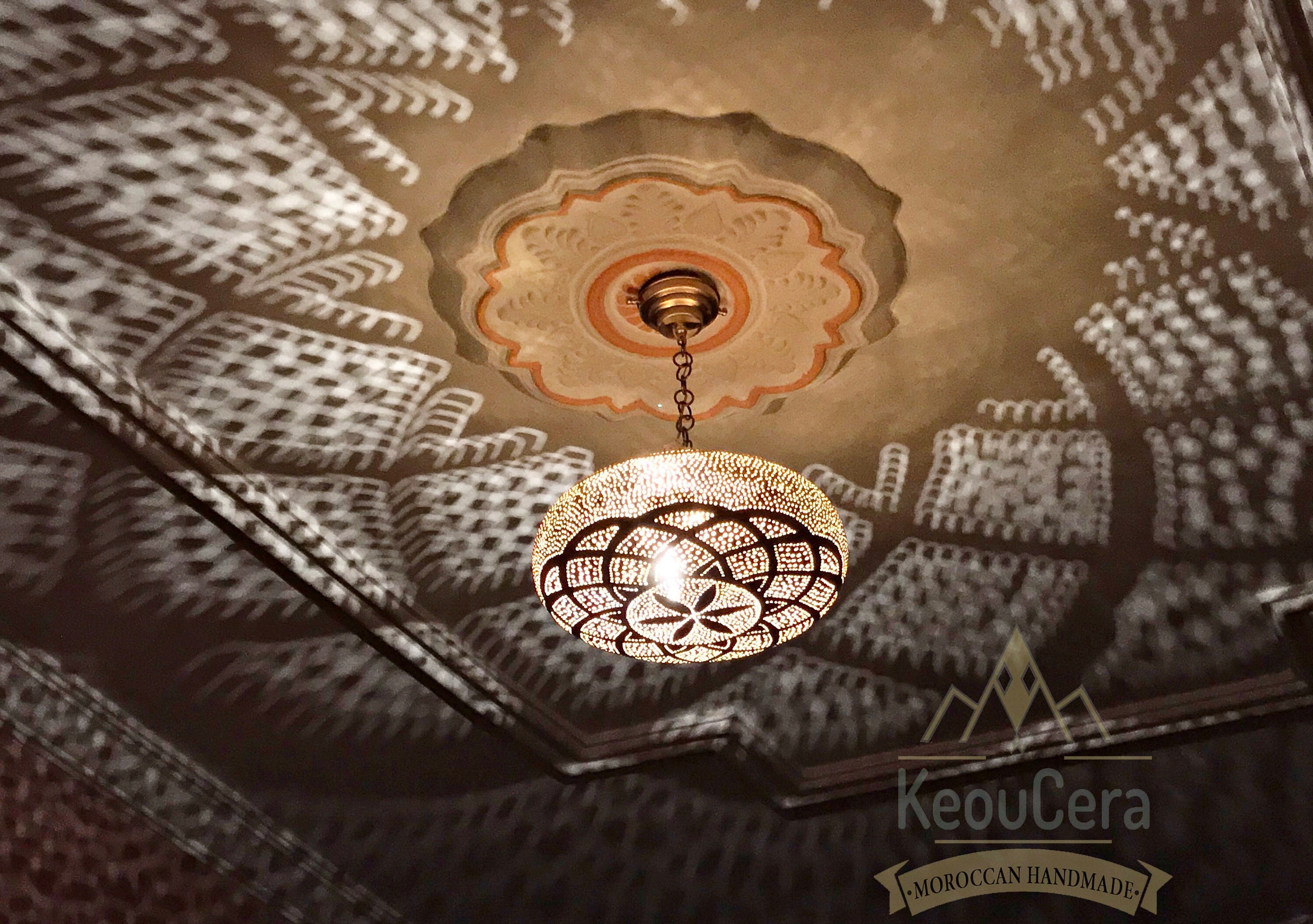 Handmade Moroccan Brass Pendant Light, Moroccan Hanging Lamp Shade ...
