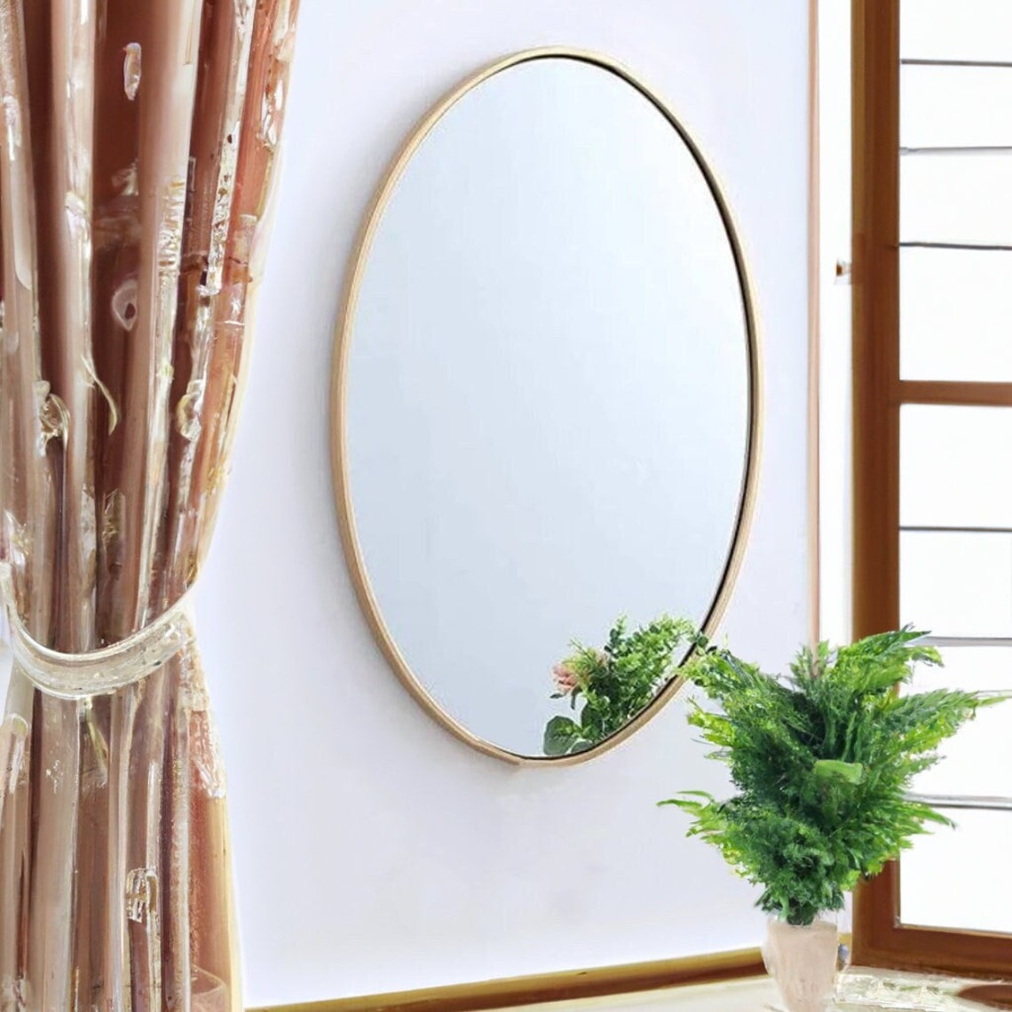 Pill Shaped Mirror, Aesthetic Luxurious Wall Mirror With Brass Frame ...