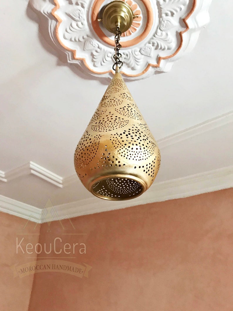 Moroccan Brass Pendant Lamp Open Drop Pendant Light Fixture - Etsy