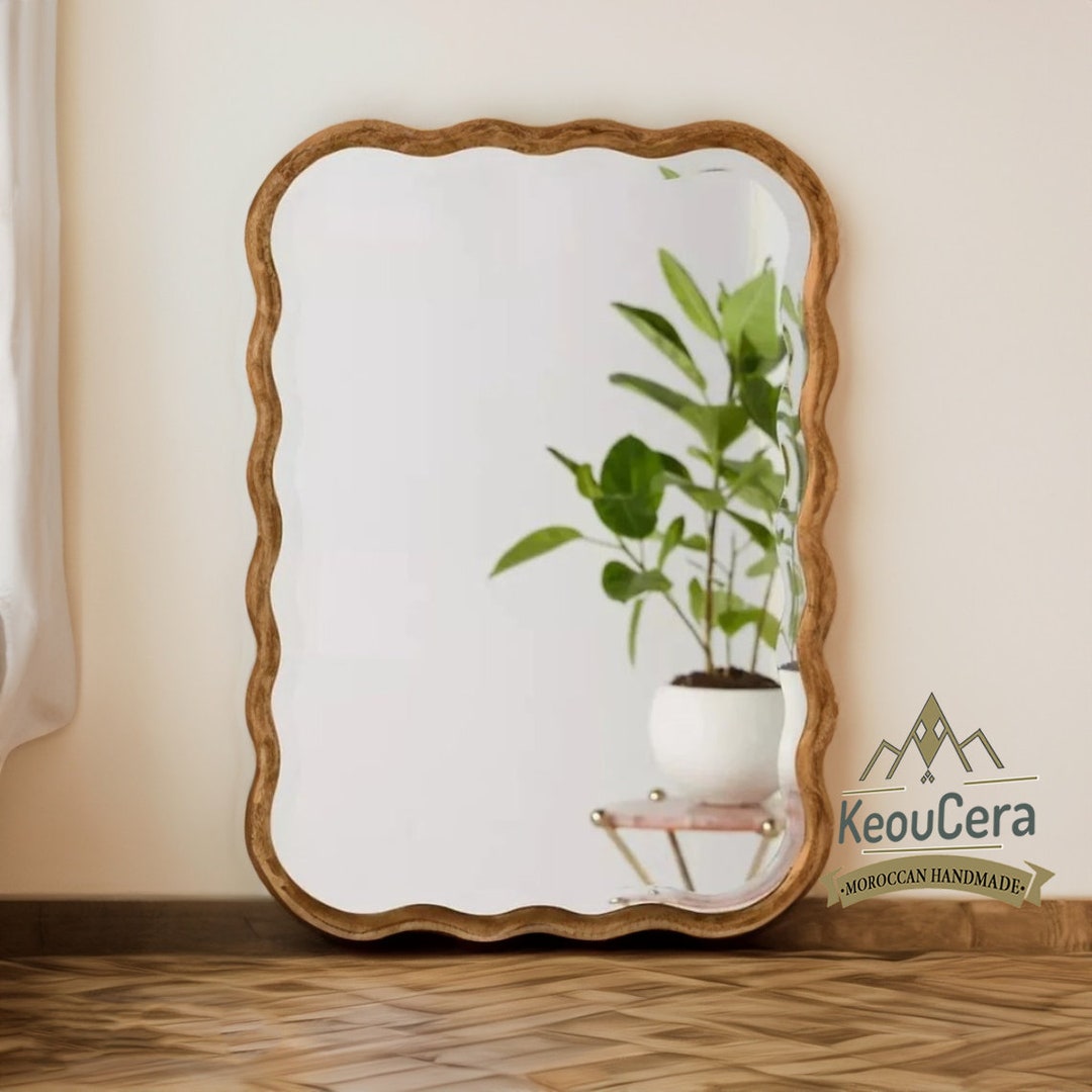 Italian Curved Antiqued Brass Mirror, Antique Brass Mirror, Italian ...
