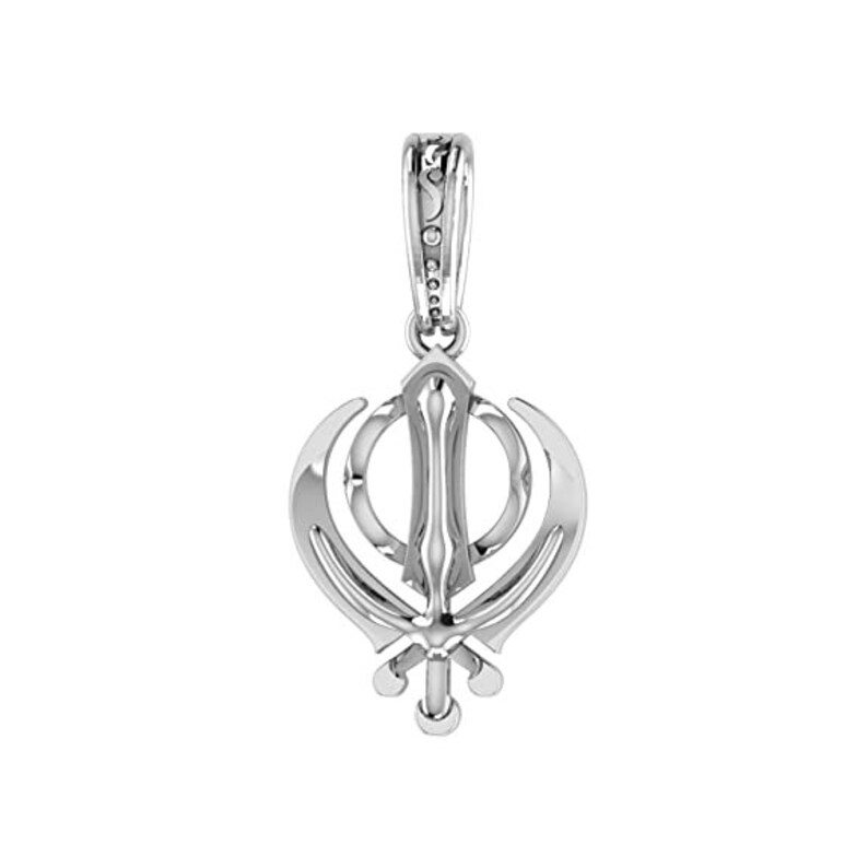 Sterling Silver Baba Guru Nanak/sikh Khanda Symbol Pendant for Men and ...