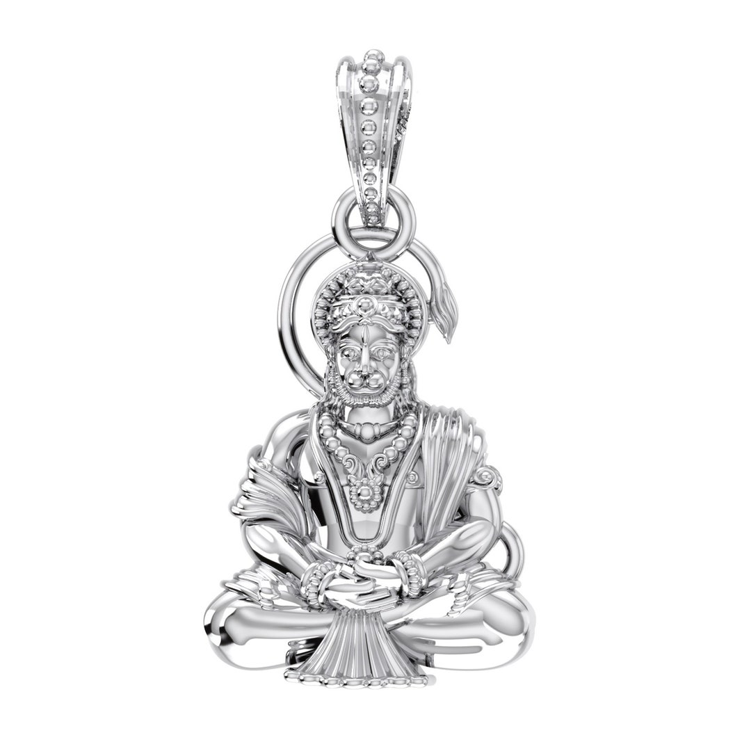 Sterling Silver God Hanuman Pendant for Men and Women Pure Silver Lord ...