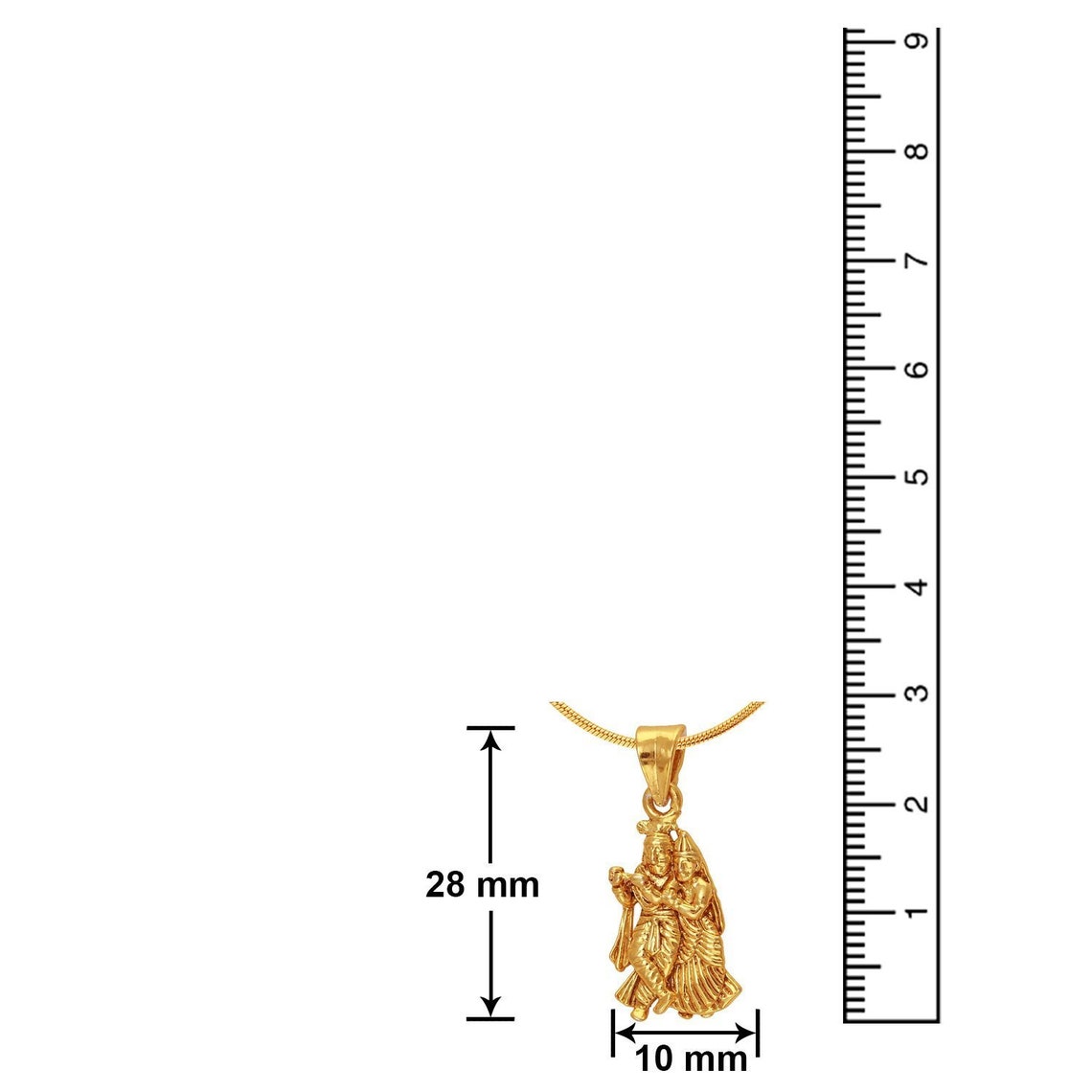 Radha Krishna Gold Plated Religious God Pendant With Chain for Men ...