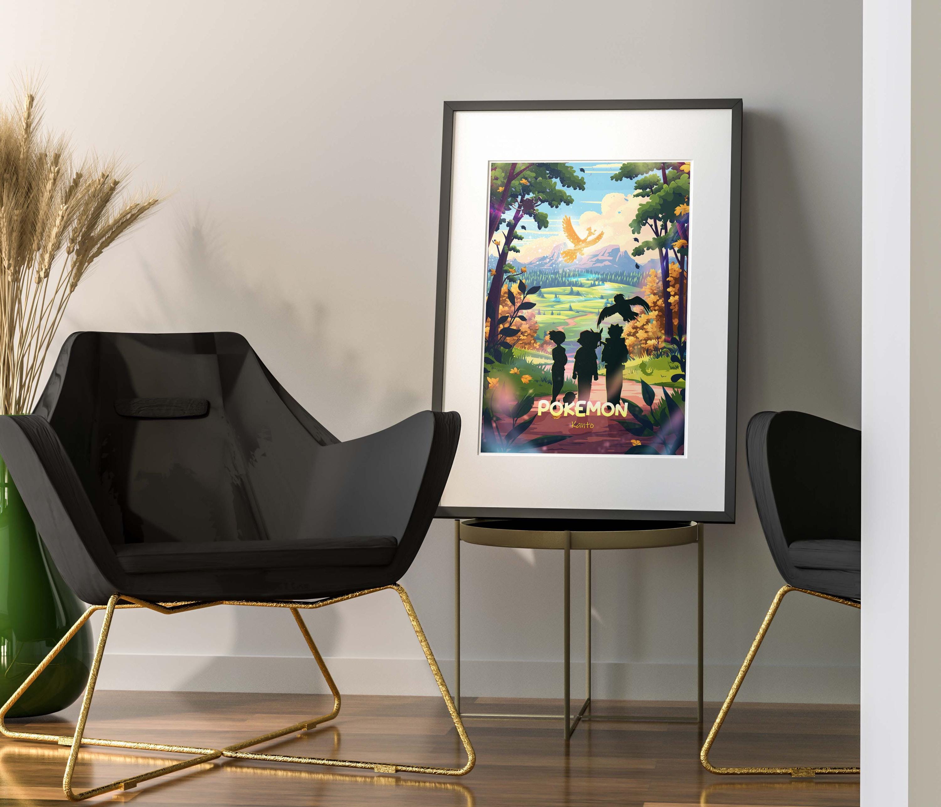 Pokemon Print, Pokemon Poster, Ash Misty Brock, Kanto Region, Animated ...